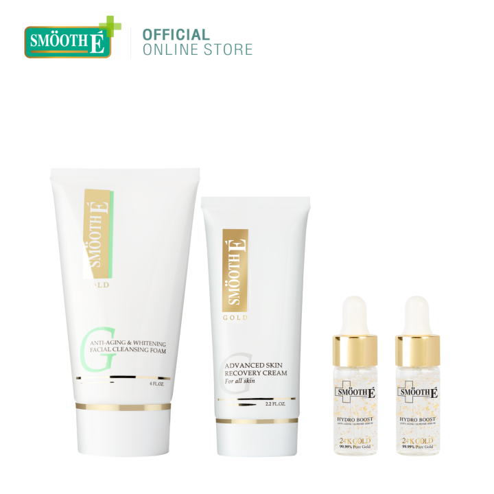 (Exclusive set) Smooth E Gold luxury medicated Set ชุดบำรุงผิวหน้า โฟม ...