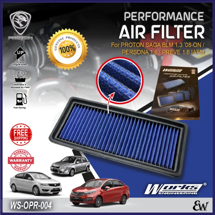 Works Engineering Air Filter Proton Saga BLM FL FLX VVT SV 1.3 Proton ...