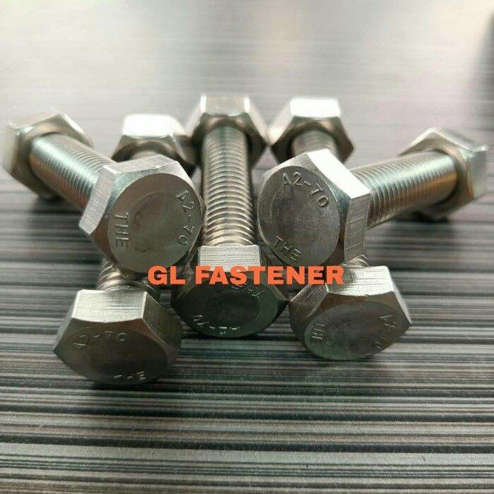 Baut Mur Hex Stainless Steel 304 M22 x 90 anti karat Kunci 32 SUS 304 | Lazada Indonesia