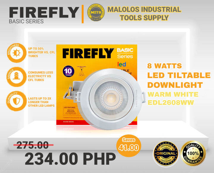 FIREFLY TILTABLE DOWNLIGHT 8W EDL2608WW | Lazada PH
