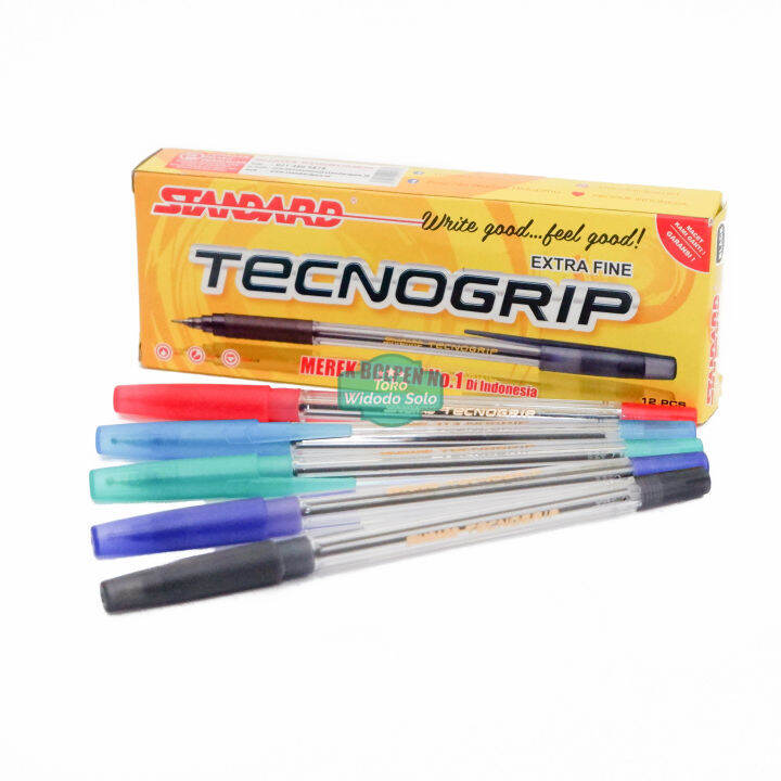 Pulpen Standard Tecnogrip Hitam (Bolpoin Ballpoint Tinta Extra Fine ...