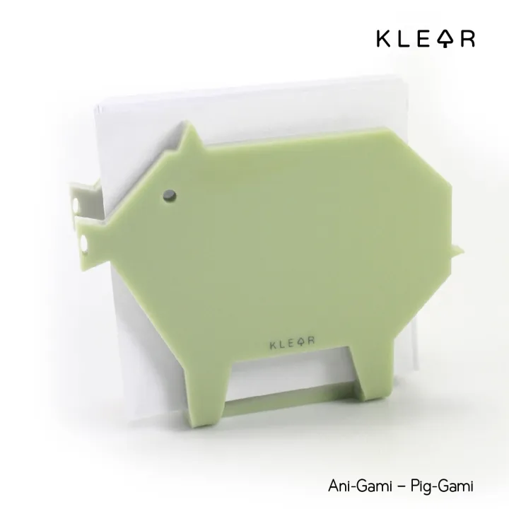 klearobject ani-gami pig-gami memo holder อะคริลิคใส่กระดาษโน๊ต นามบัตร วางบนโต๊ะทำงาน ที่ใส่ ...