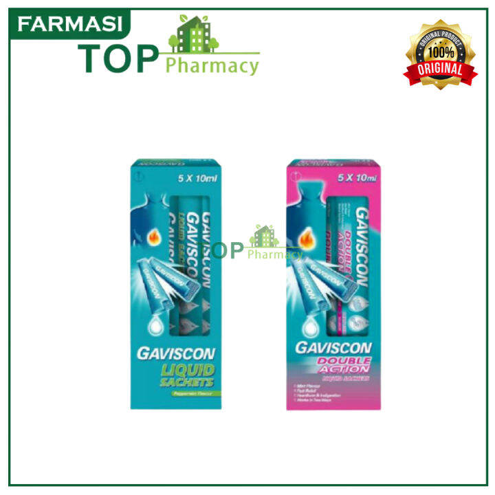 Gaviscon Liquid Sachet / Double Action Sachet 10ml (5's) | Lazada