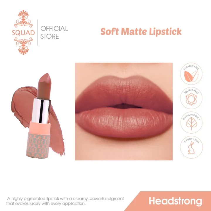 Squad Cosmetics Soft Matte Lipstick in Head Strong | Lazada PH