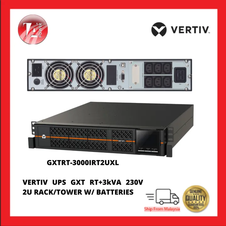 Vertiv UPS Liebert GXT RT+ 3kVA 230V 2U Rack/Tower with Batteries GXTRT-3000IRT2UXL | Lazada