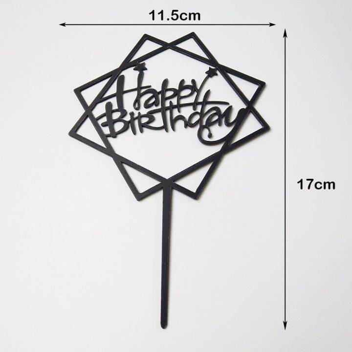 Happy Birthday Cake Topper Acrylic Letter Cake Toppers Silver Party