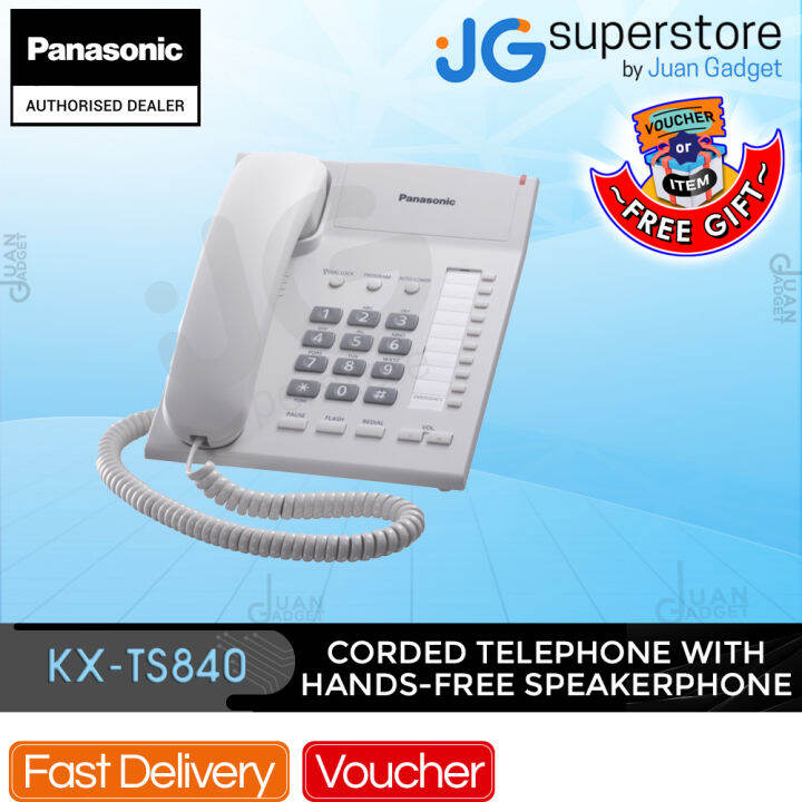 Panasonic KX-TS840 Single Line Corded ephone Landline with Hands-Free ...