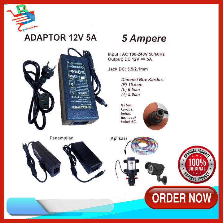 Adaptor 12V 5A Murah / Adaptor DC 12 Volt 5 Ampere Murah Power Supply ...