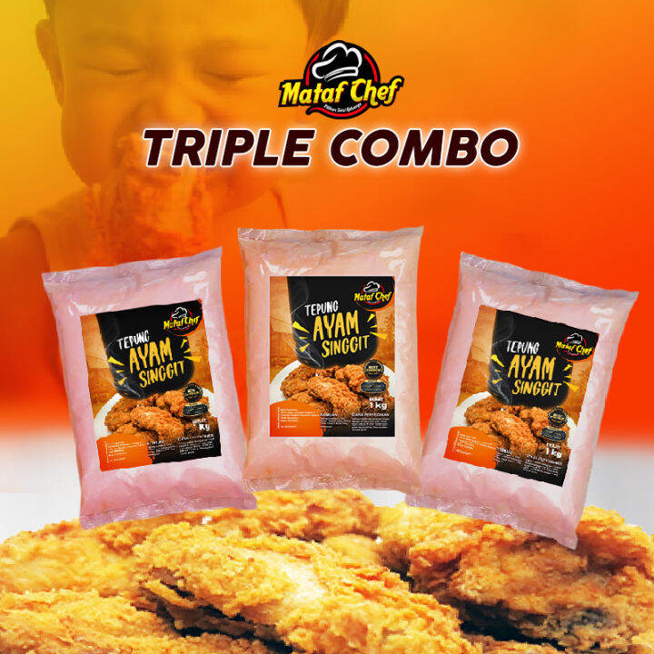TRIPLE COMBO 3 Tepung Ayam Singgit 1kg x 3 | Lazada