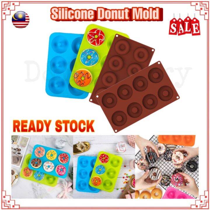 🇲🇾 6/8 Cavity Silicone Donut Mold Doughnut Mould Acuan Donut Mini Donut ...