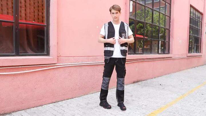 High Visibility Reflective Vest Safety Work Vest Construction Building ...