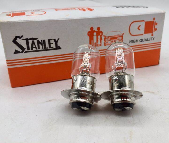 หลอดไฟหน้า รถจักรยานยนต์ STANLEY 12V 35/35W T-19 (3604)(บรรจุ 2 หลอดต่อ ...