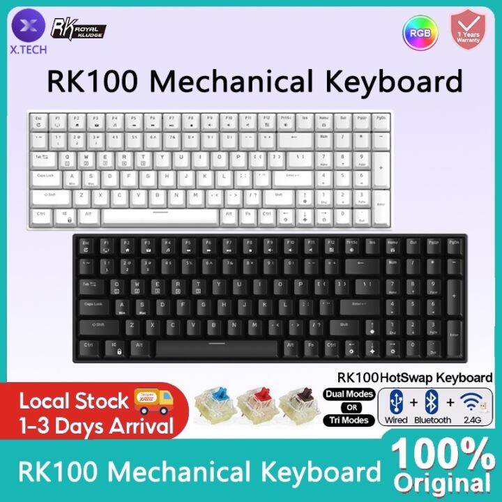 RK100 Mechanical Keyboard 100 Keys RGB Bluetooth/2.4GHz/Wired Tri-Mode ...