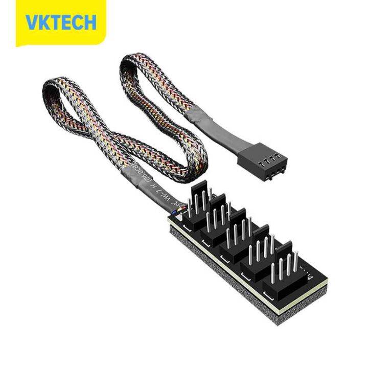[Vktech] 1 to 5 PWM Fan Hub Adapter 4Pin Power Extension Cable for CPU ...