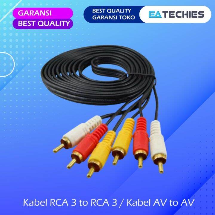 KABEL AV TO AV / KABEL RCA 3 to RCA 3 / KABEL MERAH PUTIH KUNING 1.5M ...
