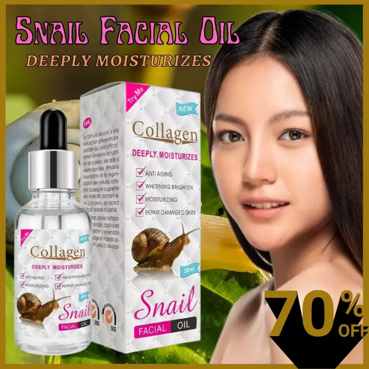 [ HIGH QAULITY ] Collagen Deep Moisturizing Snail Facial Oil Anti-Aging ...