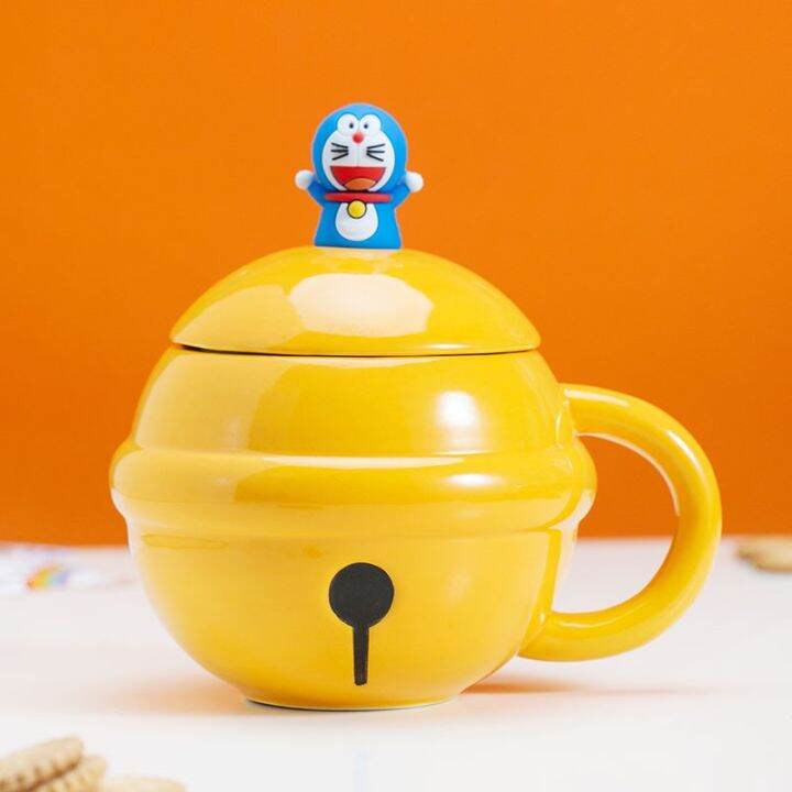 Doraemon Cup with Lid Mug Cute Children's Mug Cup ins High-Looking ...