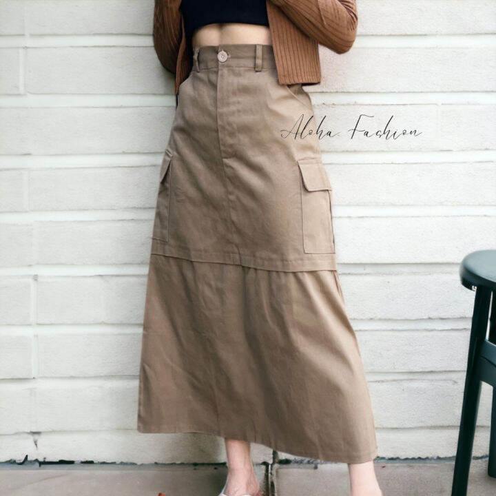 ALOHA Rok Cargo Skirt Kimmy RC214 Rok Cargo Premium Tebal | Lazada ...