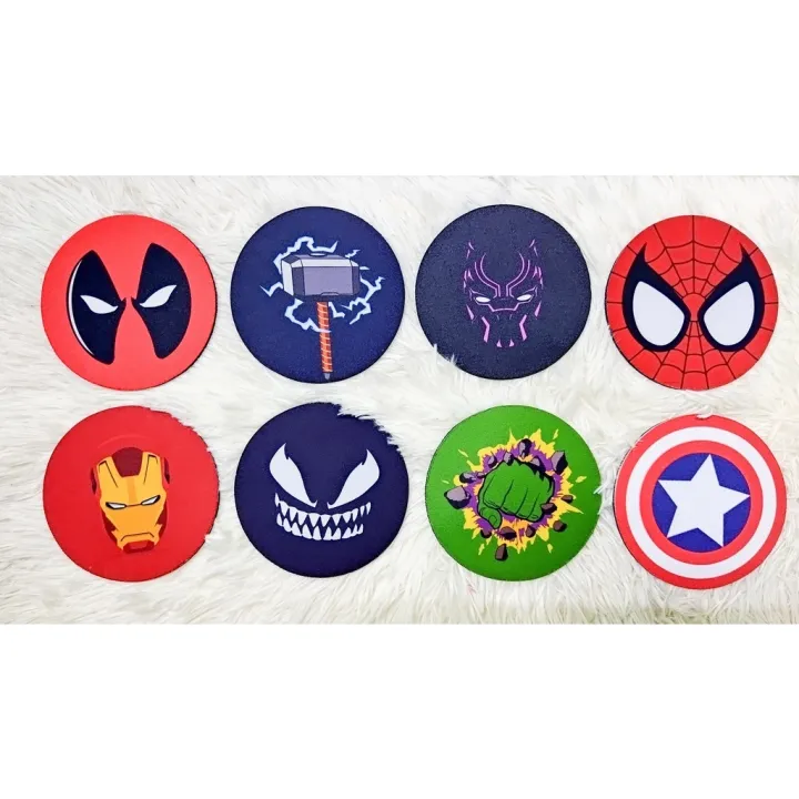 MARVEL MOUSEPAD AND COASTER INSPIRED SPIDERMAN IRONMAN THOR VENOM ...