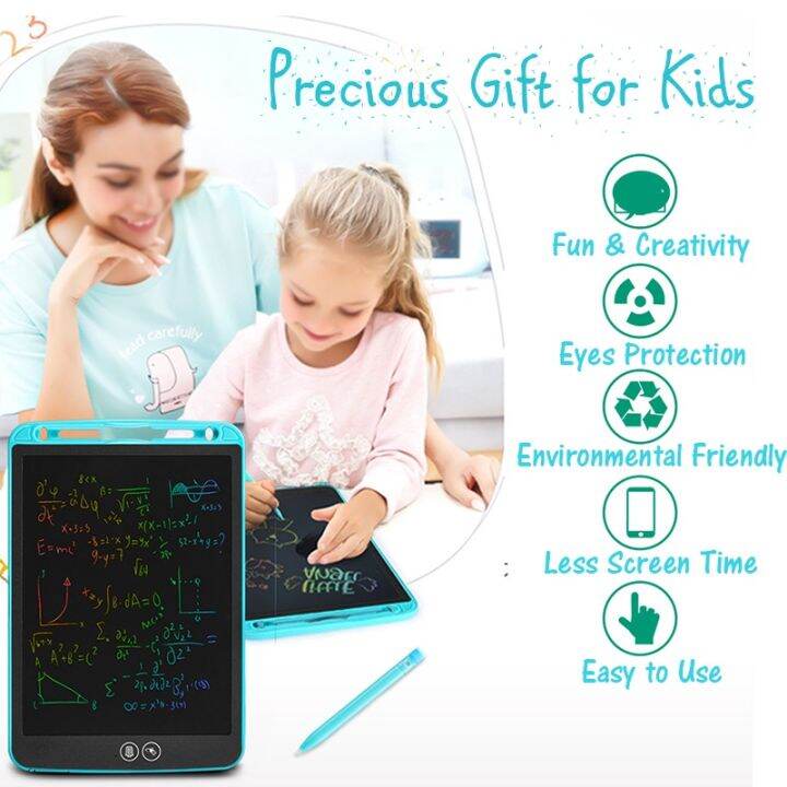 RS 12 inch Kids Writing Drawing Tablet Partial Erase Smart Handwriting ...