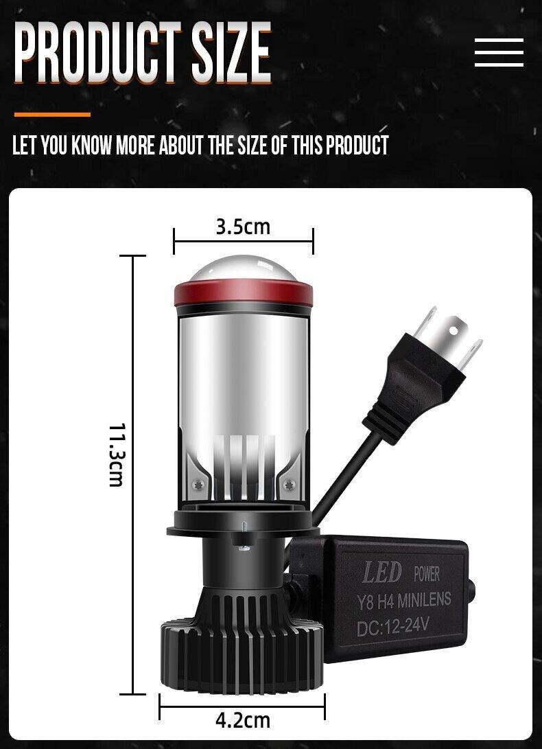 🔥ส่งจากไทย🔥1คู่ ไฟหน้า LED รุ่น Y8 ขั้ว H4 หลอดไฟรถยนต์ LED Y8 ตัวใหม่ พวงมาลัยขวา (RHD) ขั้ว H4 ...