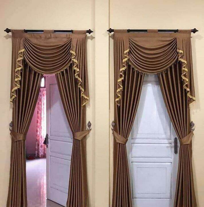 gorden jendela 1 set lengkap/gorden poni gelombang/gorden mewah/gorden ...