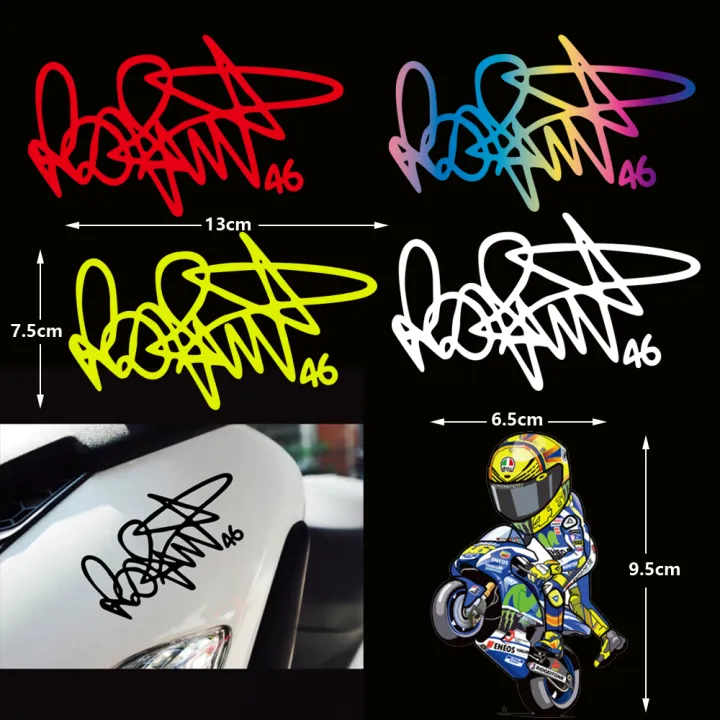 Rossi 46 Signature Motorcycle Sticker Waterproof Motorcycle Decals ...