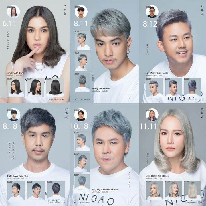 NIGAO Hair Color 100มล.+150มล.แถมฟรีไฮโดรเจน นิกาโอะ แฮร์ คัลเลอร์ ครีมเปลี่ยนสีผม สีย้อมผม รุ่น ...