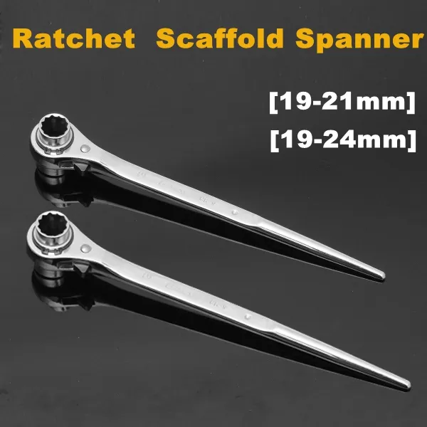 Ratchet Podger Scaffold Spanner Scaffolding Ratchet Wrench 19mm & 24mm ...
