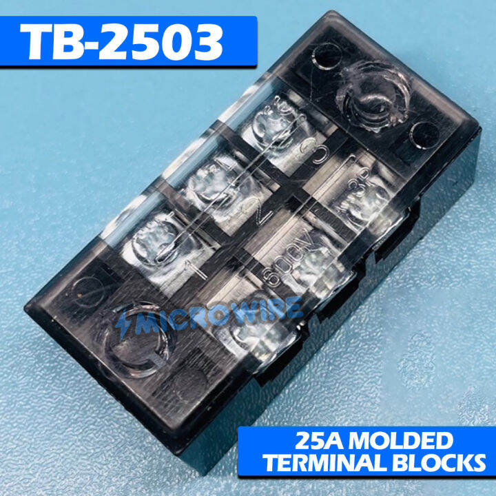 25A Terminal Block Molded Type Electrical TB-2503 25A 600V 3 PIN ...