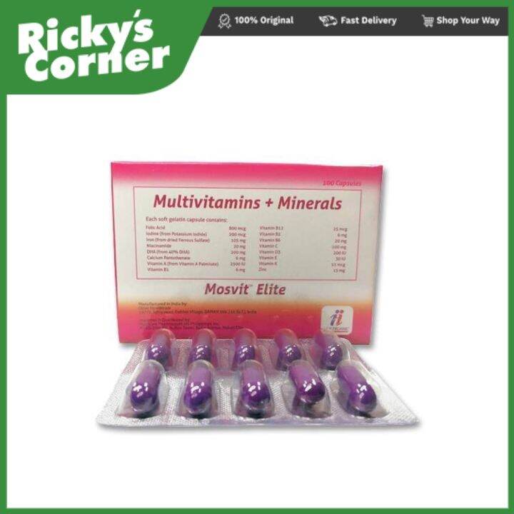 Mosvit elite 100 caps multivitamin + minerals pregnancy vitamins ...