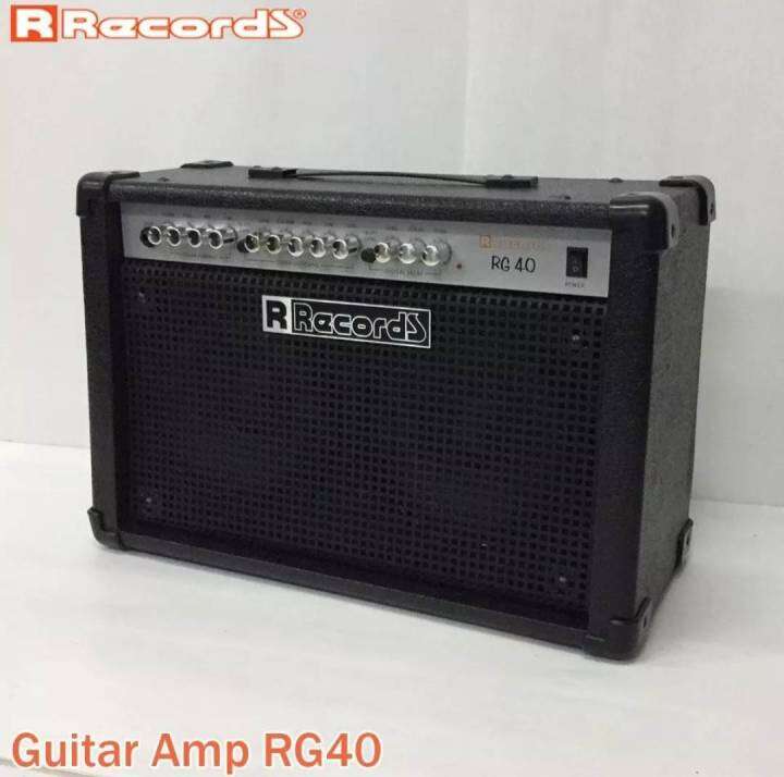แอมป์กีตาร์ไฟฟ้า Records รุ่น RG40 + สายแจ็ค 40วัตต์ ลำโพง 8"x2 มี ...