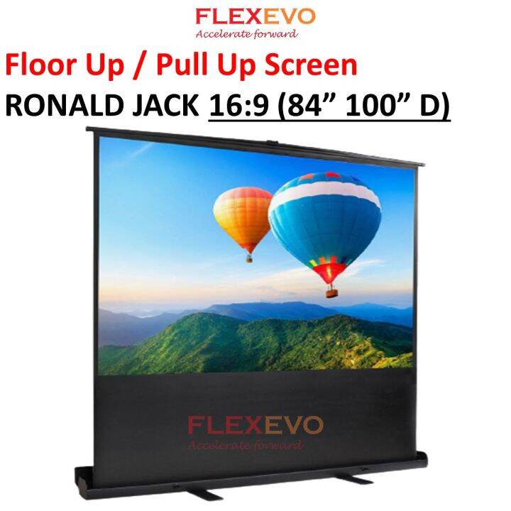 Ronald Jack 16:9 84 100 Inch Diagonal Portable Floor Up / Pull Up ...