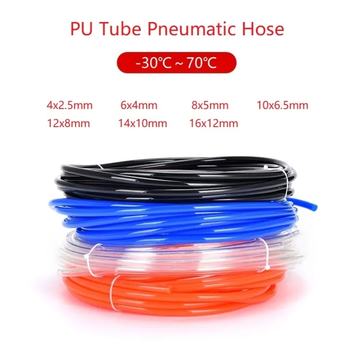 2/10Meter High Pressure PU Tube Diameter 8mm 6mm 4mm 10mm 12mm 14mm 16mm Hose Pipe Air Tube Gas ...