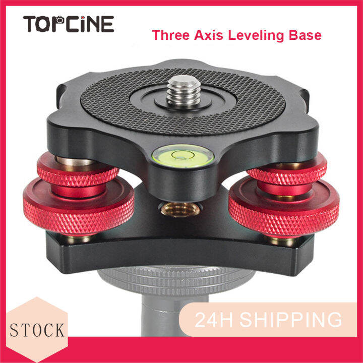 Topcine Camera Leveler Tripod Leveling Base Tri Wheel Head For Macro Photography Aluminum Bubble