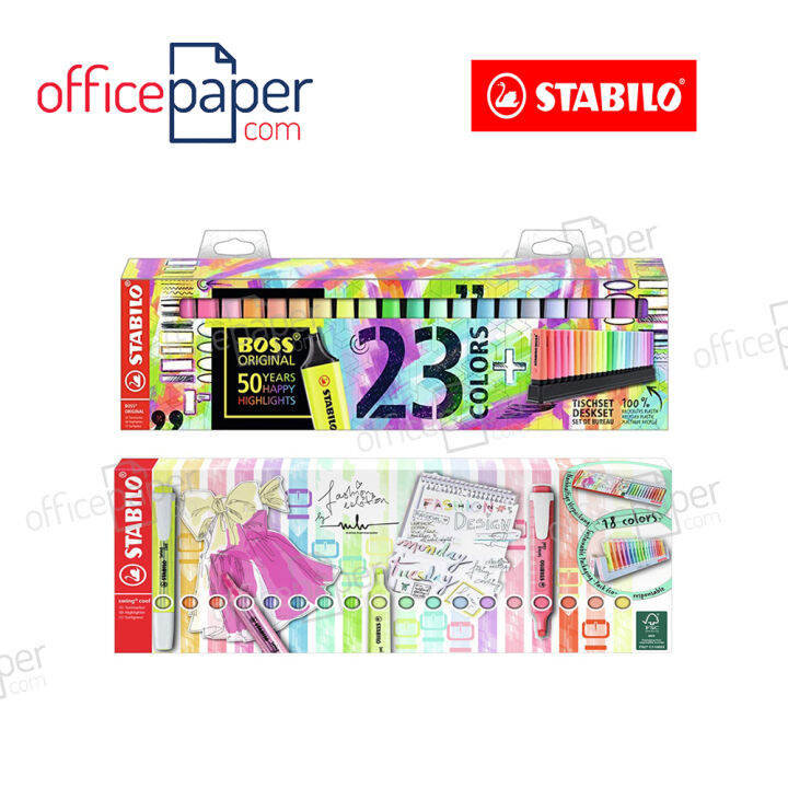 Stabilo Highlighter DeskSet ( Boss 23 Color / Swing Cool 18 Colors ...