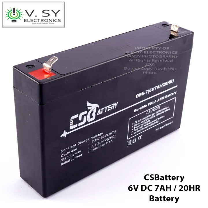 CSBattery Battery and PK Cell 6v 7ah VRLA Rechargeable Battery Toy Car ...