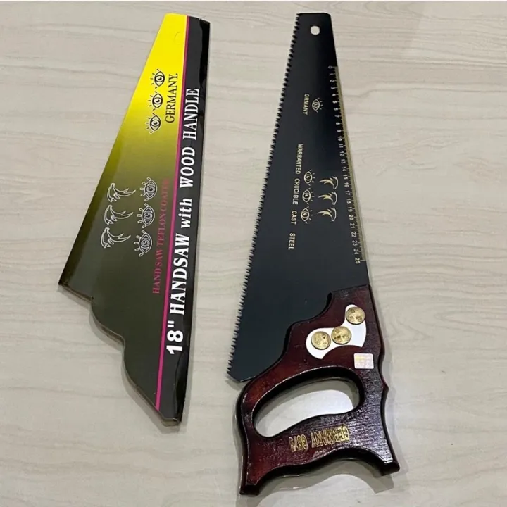 Gergaji kayu 3 mata germany 18” inci OSIRIS gagang kayu handsaw hand ...