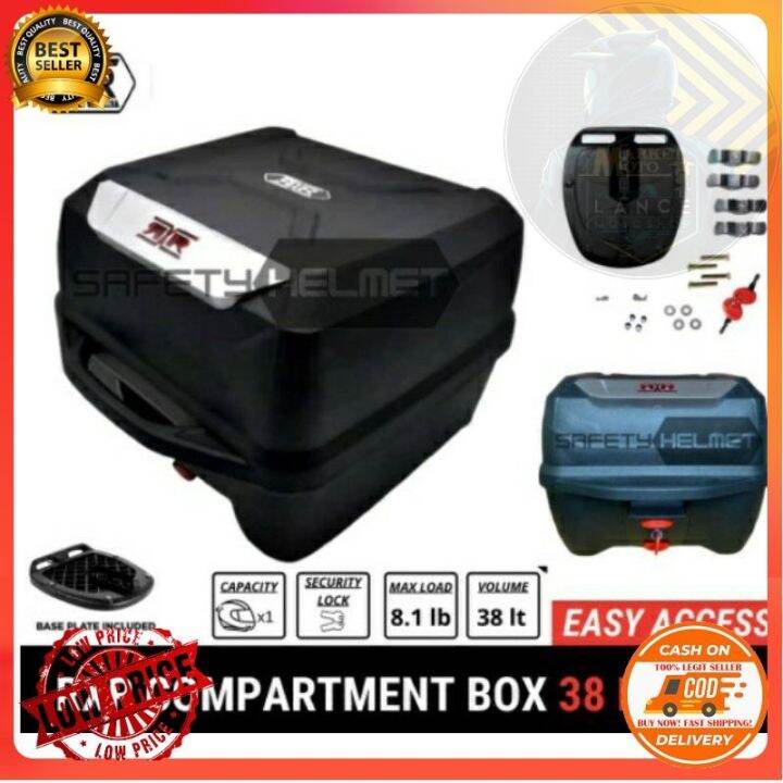 Rxr motorcycle top box. compartment box 38 liters square type | Lazada PH