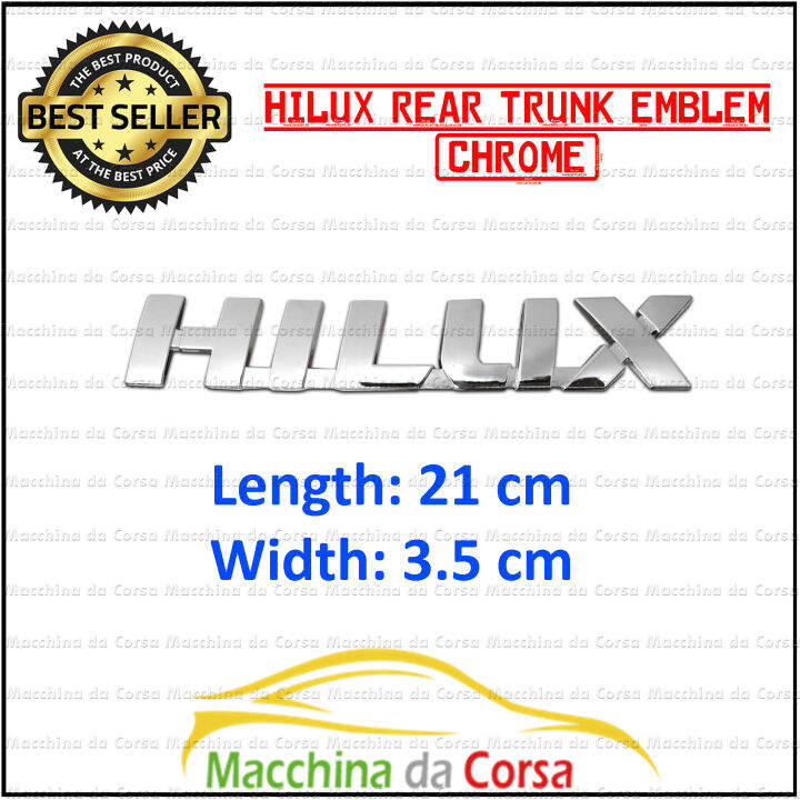 HILUX Word Rear Trunk Emblem for Toyota Hilux (Chrome Coated) 2nd ...