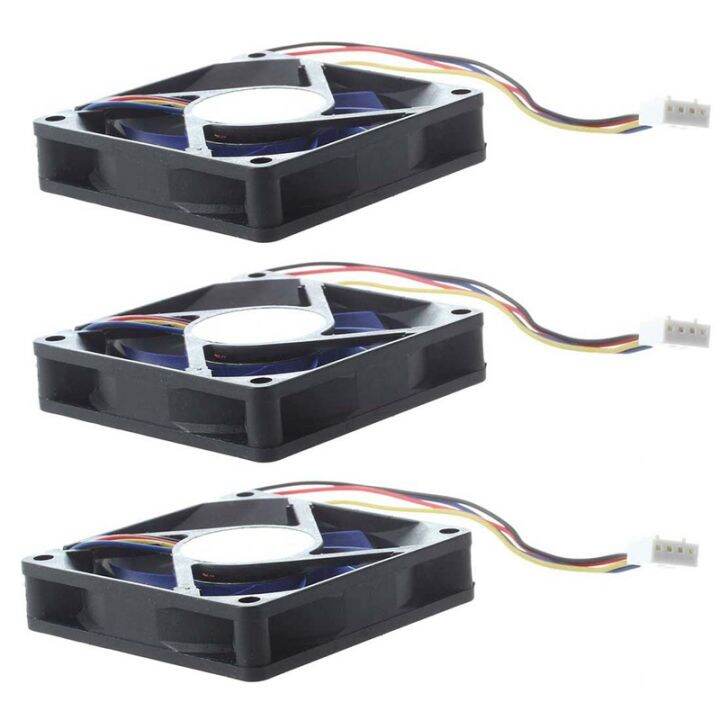 3X 12V DC 32 70mm 4-Pin Computer Case CFM PWM CPU PC Fan Blue & Black | Lazada.co.th