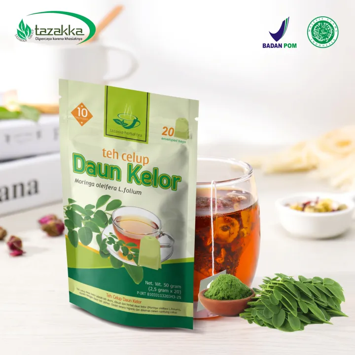 Teh Celup Daun Kelor Herbal Original Isi 20 Kantung Kemasan Standing Pouch | Lazada Indonesia