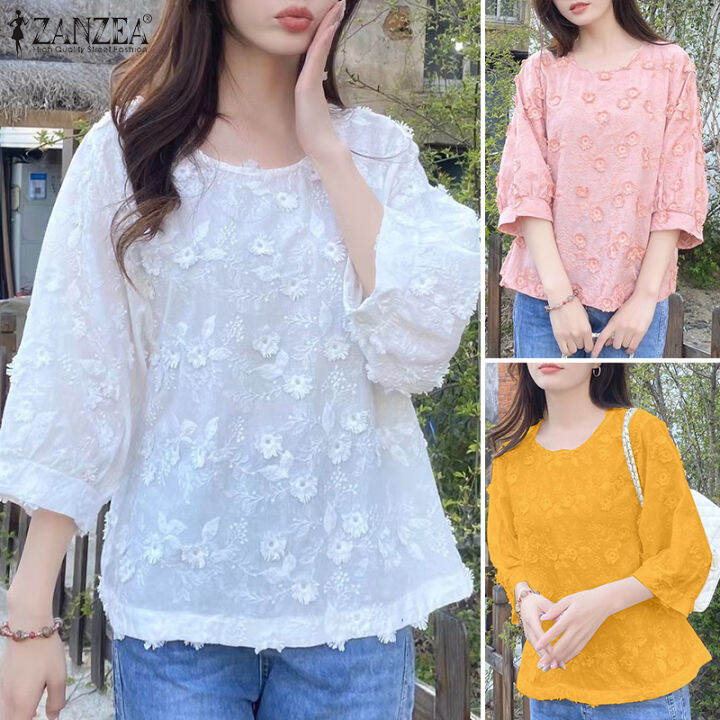 New Arrivals Esolo Zanzea Korean Style Womens Fashion Floral Blouse