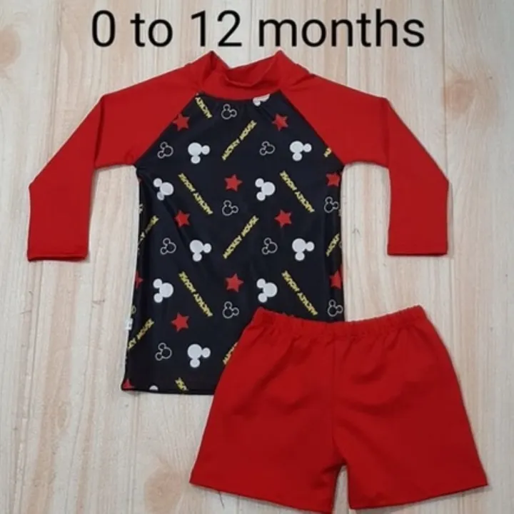 Batch 1 (small) kid's rash guard with cycling short for boys and girls ...