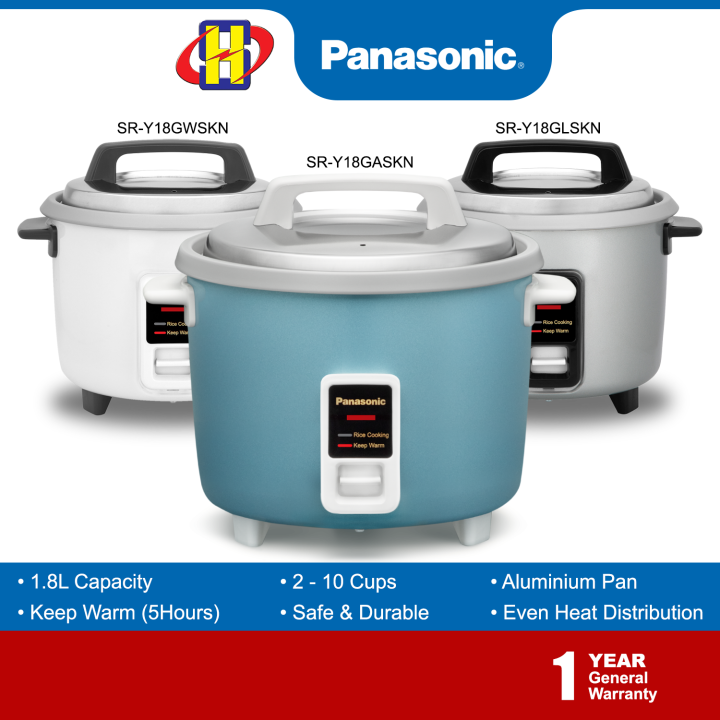 Panasonic Rice Cooker (1.8L/Blue/White/Silver) Keep Warm Function SR ...