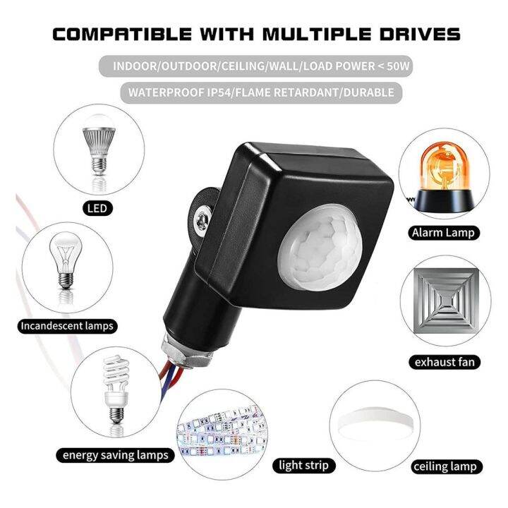 X CRAFT HOME LED Light Motion Sensor 12V DC Sensor Switch PIR Motion ...