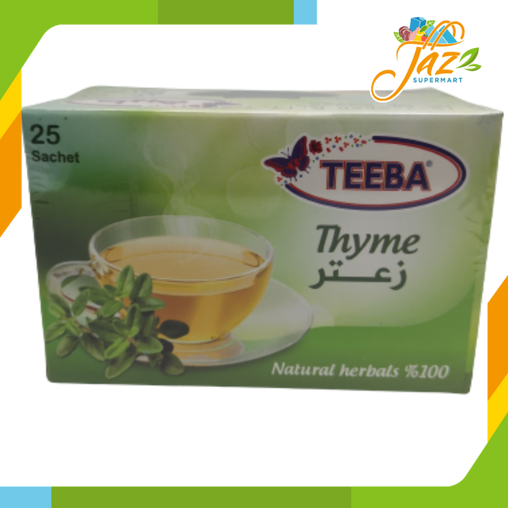 Teeba Natural Herb Tea, Thyme, 25 sachets, Halal, Product of Jordan ...