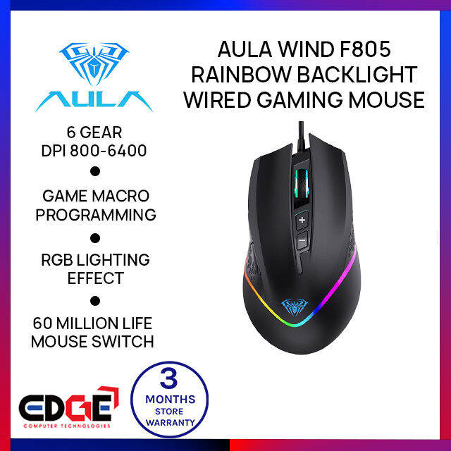 EDGE | AULA Wind F805 Wired Gaming Mouse | Lazada PH