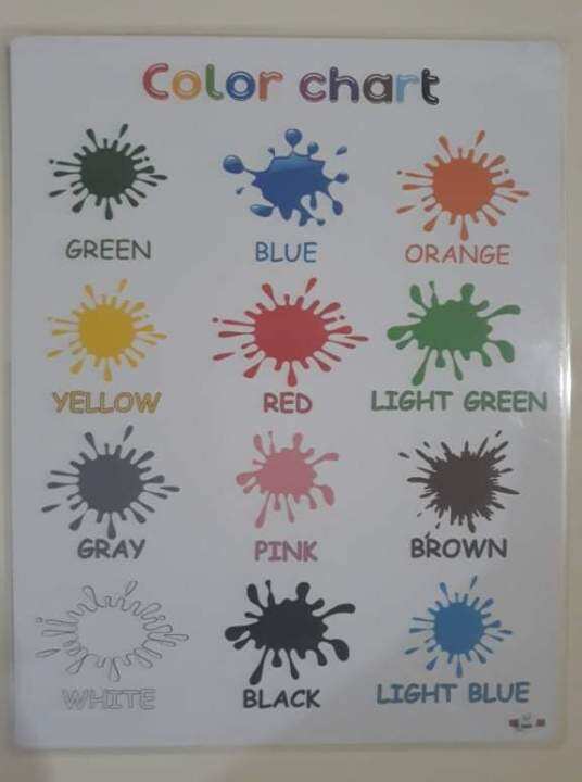 Laminated Chart Color, Educational Chart for kids (Size 8.5 x 11 inches ...