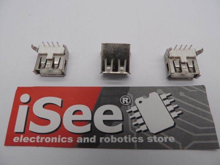 Socket USB 2.0 Type A Female PCB tekuk soket L right angle konektor 4p ...
